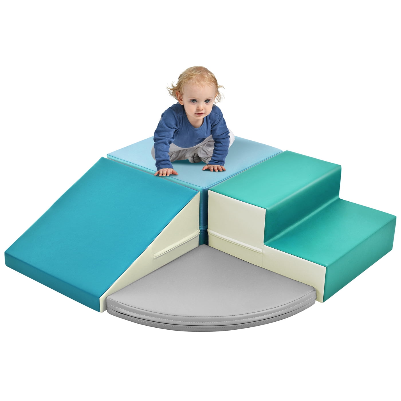 Crawl and Climb Foam Play Set, 4 Piece Fun Lightweight Blocks Corner ...
