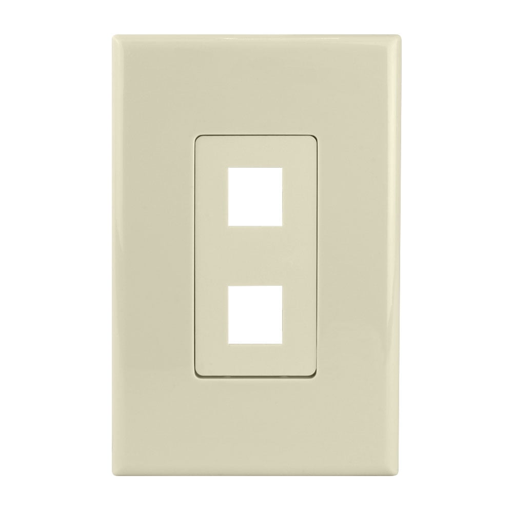 Construct Pro 2-Port Keystone Wall Plate with Screwless Face (Color ...