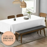 WEALUXE Large White Tablecloth 90x156 for 8 Foot Rectangle Tables ...