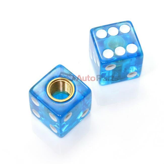 SmallAutoParts Clear Blue Dice Valve Caps - Set Of 2 - Walmart.com