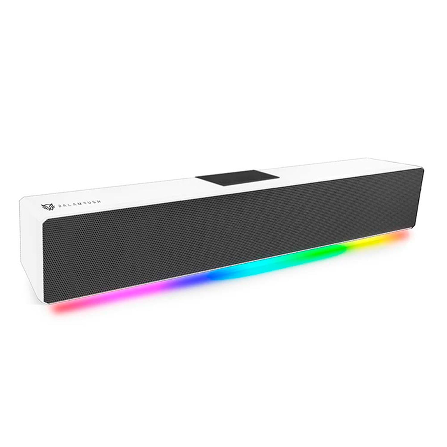 Bocina Gamer BALAM RUSH GLIMM BAR BG585 LED Bluetooth 3.5mm Blanco BR ...
