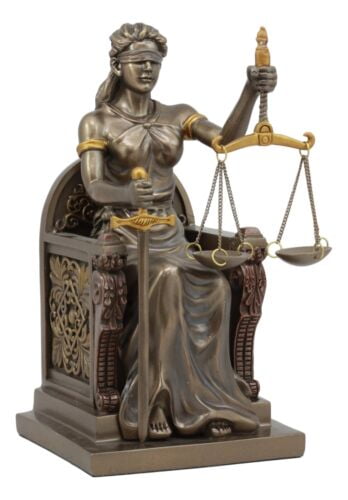 Seated Lady Justice Statue 8"Tall Greek Goddess La Justica Dike ...