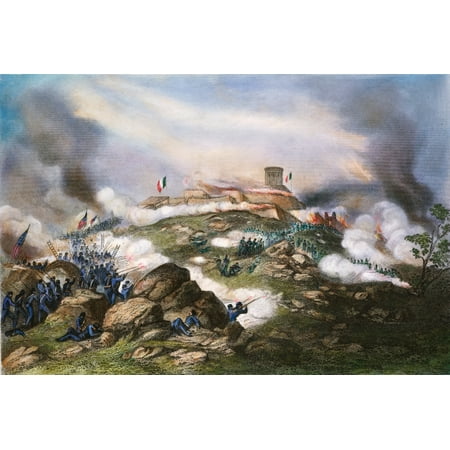 Battle Of Chapultepec, 1847. /Nu.S. Forces Storming The Palace Of Chapultepec On 13 September ...
