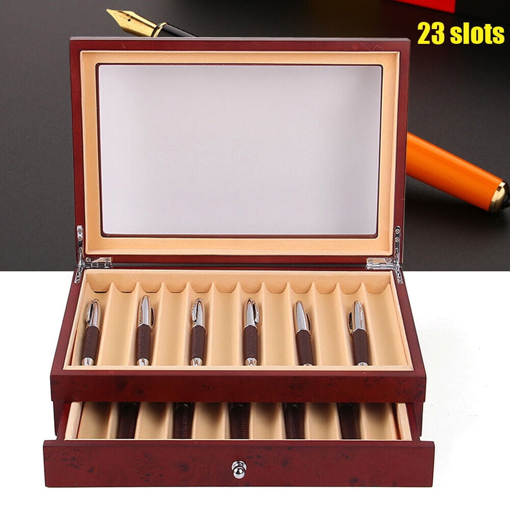 FETCOI 23 Slots Fountain Pen Storage Box Pen Display Case Organizer ...