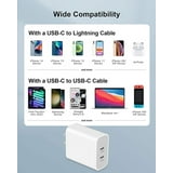 1-Pack 40w USB C ]Dual Port Power Delivery Fast Type C Charging Block ...