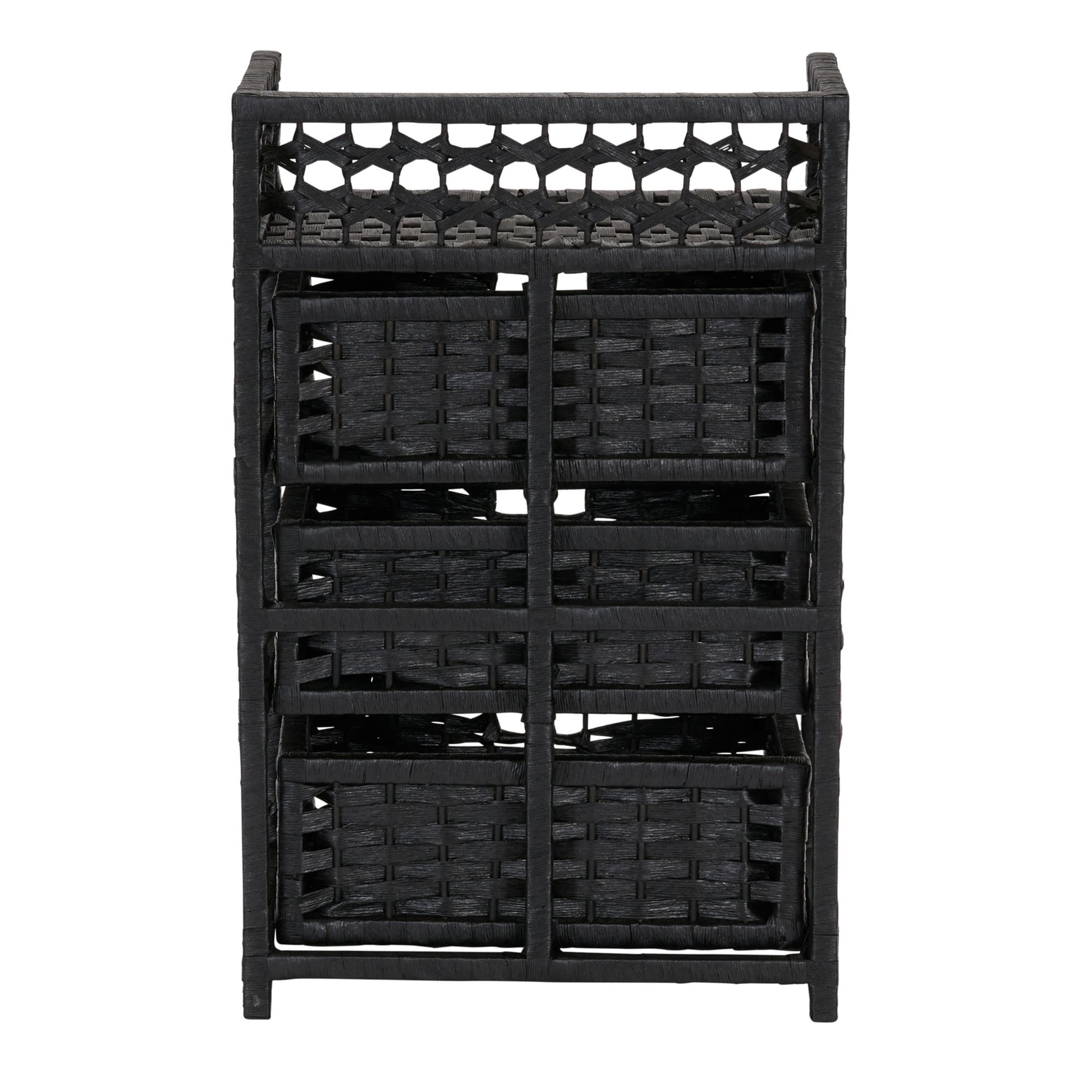 Household Essentials Woven 3 Drawer Chest with Cutout Handles Paper Rope White Walmart