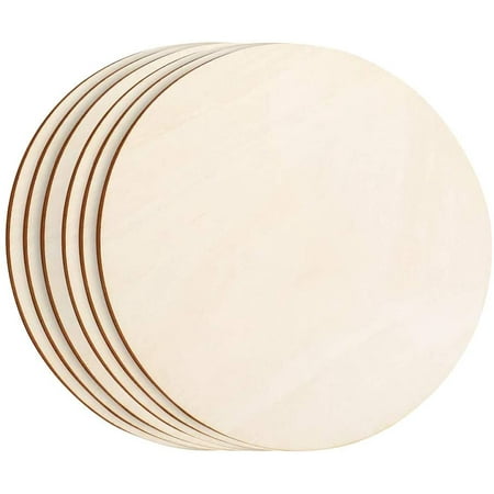 6 Pieces Unfinished Round Wood Circles 12 Inch Small Wooden Discs Blank ...