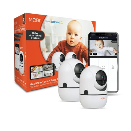 MobiCam 2 Pack HDX Smart Wi-Fi Pan & Tilt Baby Nursery Monitoring ...