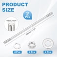 2Set M8x200mm Double Ended Stud Screws, 304 Stainless Steel Dual ...