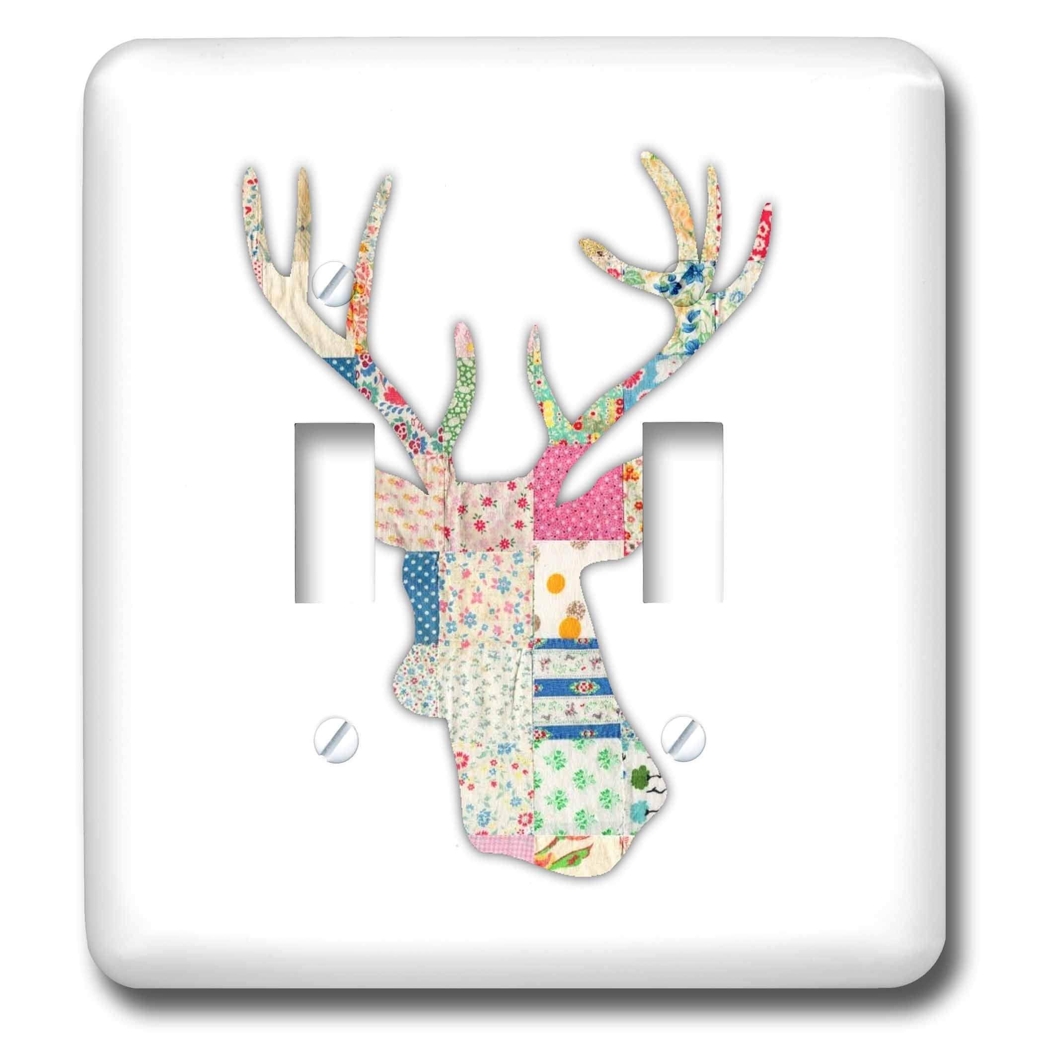 Colorful Girly Deer head silhouette. Modern country stag with antlers ...