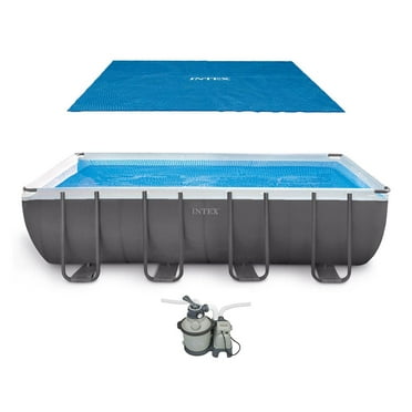 Intex 9 x 18 Foot Rectangular Solar Frame Set Swimming Pool Cover (2 ...