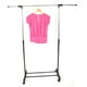 Zimtown Adjustable Rolling Clothes Rack Single-Bar Rail Hanging Garment ...