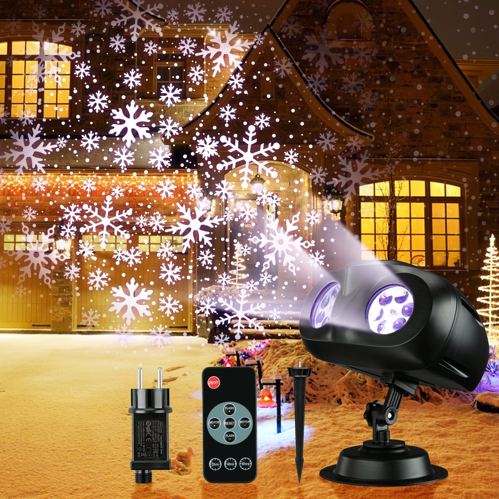 Snowflake Projector Lights Outdoor, IP65 Waterproof Christmas Light ...
