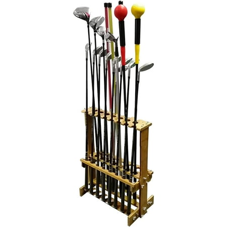 Floor Golf Club Organizer Rack, Holds 23 Clubs, Rustic Bamboo Golf ...