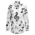 Autumn Women Shirt Tops Musical Notes Background Long Sleeve Women's ...