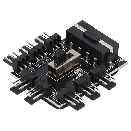 4 Pin Interface Cooler Hub Computer Fan Hub Splitter 8-Way Speed ...