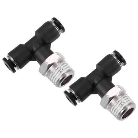 Unique Bargains 2 Pcs Car Pneumatic Tee Shape Fittings 4mm Tube OD to 1 ...