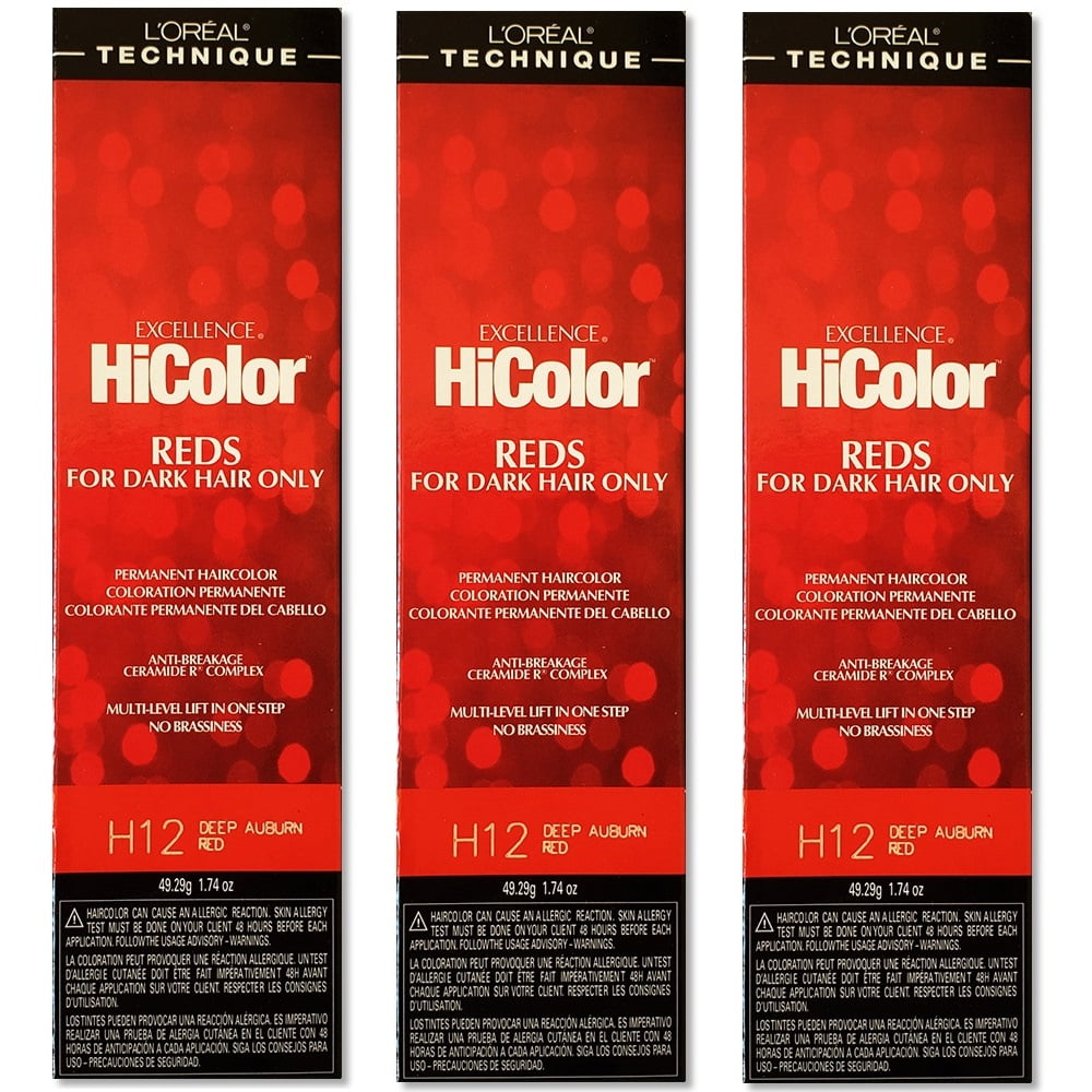 L'Oreal Excellence HiColor H12 Deep Auburn Red Permanent Tint HC-05109 ...