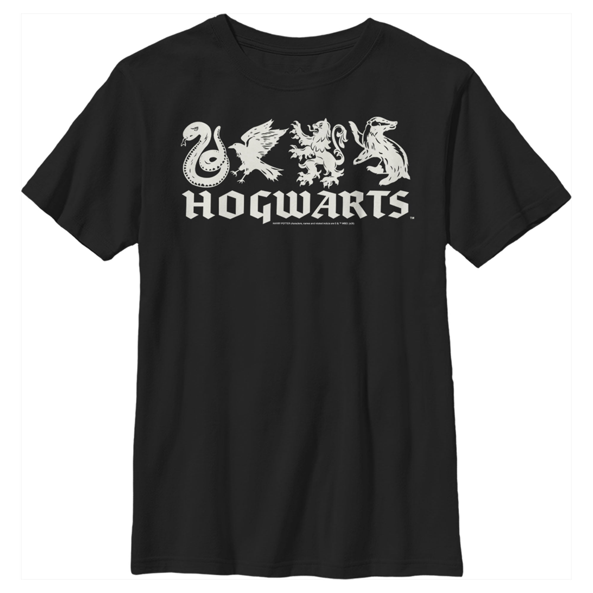 Boy's Harry Potter House Mascots Graphic Tee Black X Small - Walmart.com
