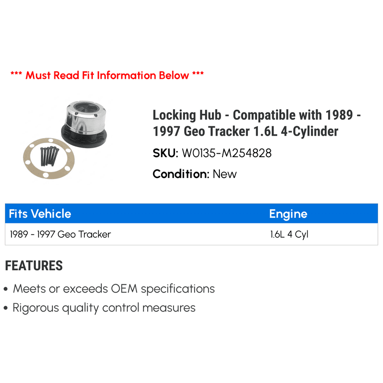 Right Front Wheel Hub For 96 Geo Tracker