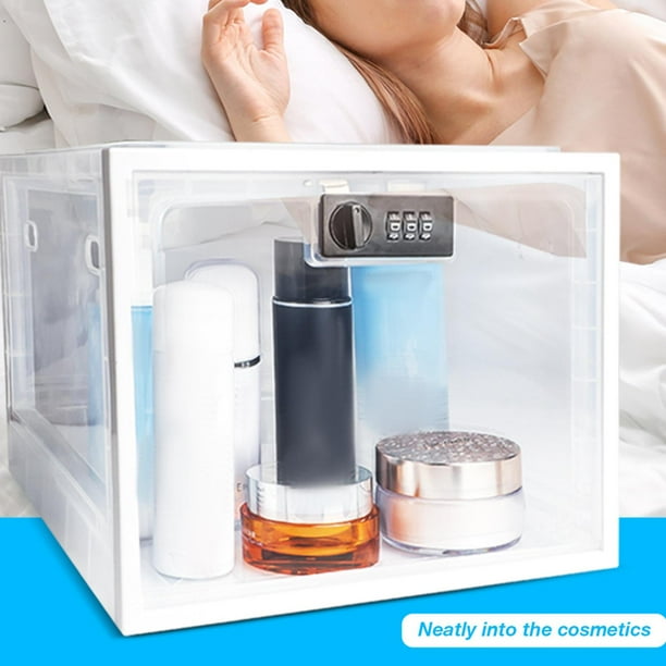 Lockable Box, Lockable Storage Bin Organizer Compact Childproof Locking ...