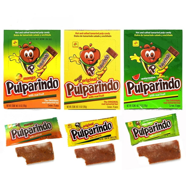 3 Packs Pulparindo Mexican Candy Watermelon Tamarindo Mango Flavors Hot ...