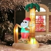 Large Gemmy Christmas Inflatable: Animated 7' Santa at North Pole Taffy ...