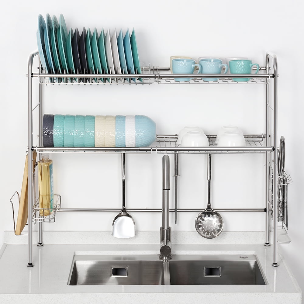 Stainless Steel Full Size Dish Rack 2 Tier - Walmart.com - Walmart.com