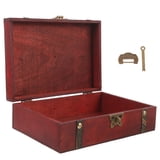 FRCOLOR Wooden Treasure Chest Jewelry Boxes Organizers Compartment ...