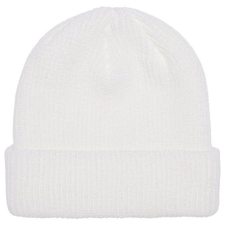 FLEXFIT Ribbed Cuffed Knit Warm Winter Beanie Hat - WHITE | Walmart Canada