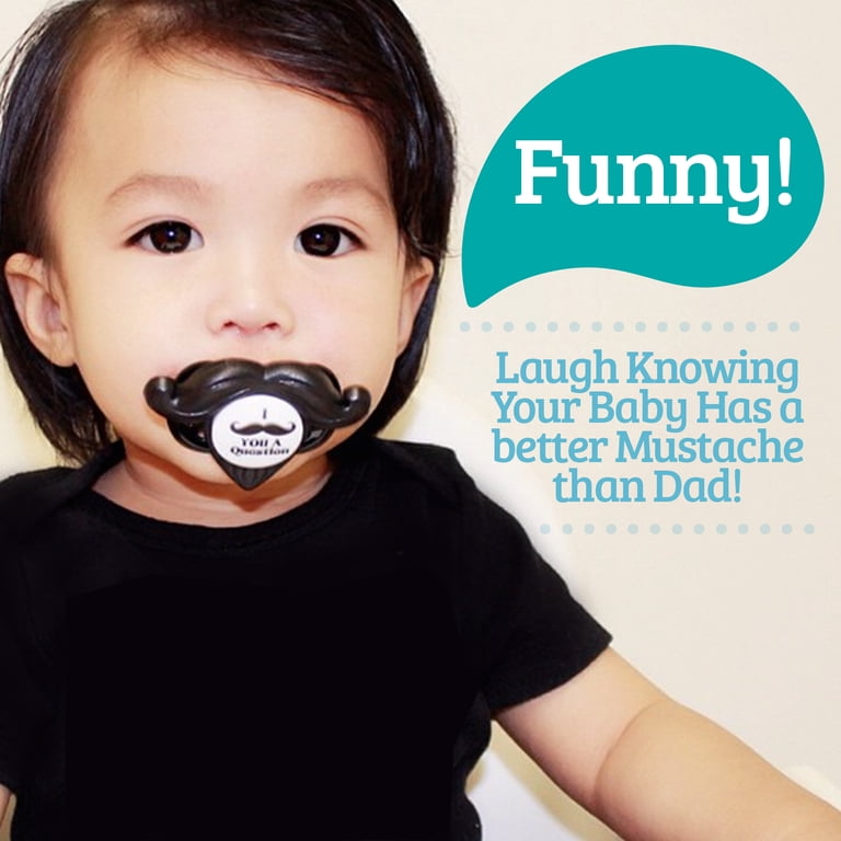 Baby With Mustache Pacifier