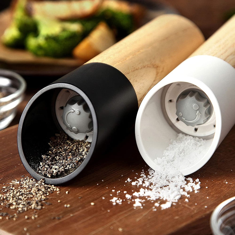 Salt and Pepper Grinder t With Black and White Tall Salt and Pepper ...
