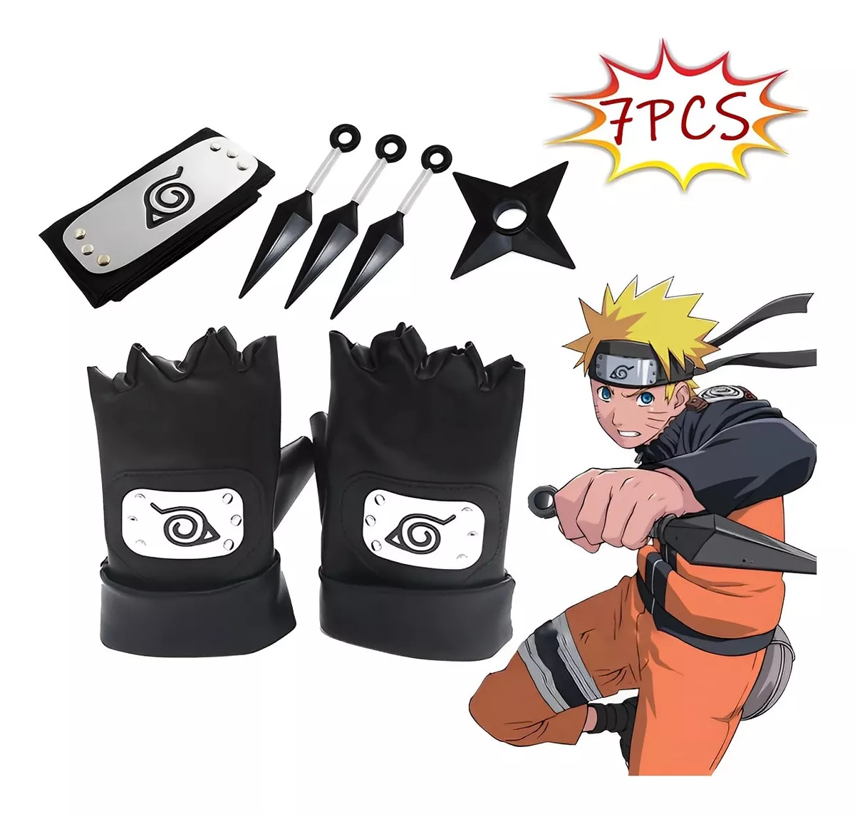 Banda Naruto Shippuden Con Token Y Shuriken Set Cosplay 7pcs | Walmart ...