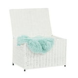HOUSEHOLD ESSENTIALS Decorative Wicker Paper Rope Storage Chest ...