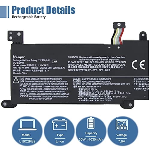 Vanpir L16C2PB2 Batería para Laptop Compatible con Lenovo IdeaPad S145 ...