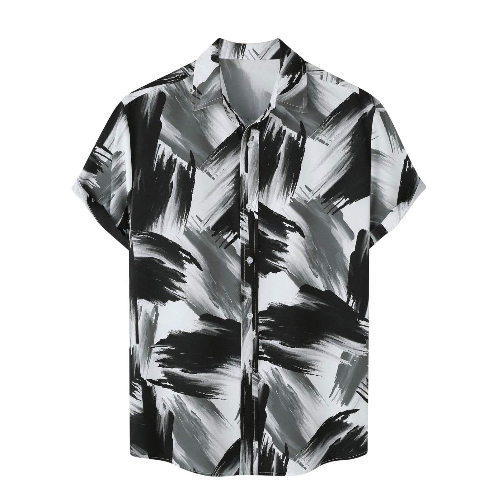 ZCFZJW Vintage Shirts for Men Big and Tall Regular Fit Casual Short Sleeve Button Down Graphic ...