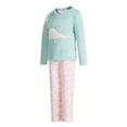 HOMESWEE Girls Fleece Pajama Set Hooded Kids Flannel Sleepwear Soft ...