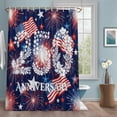 250 Anniversary Shower Curtain for Bathroom, Flower Leaf American Flag ...