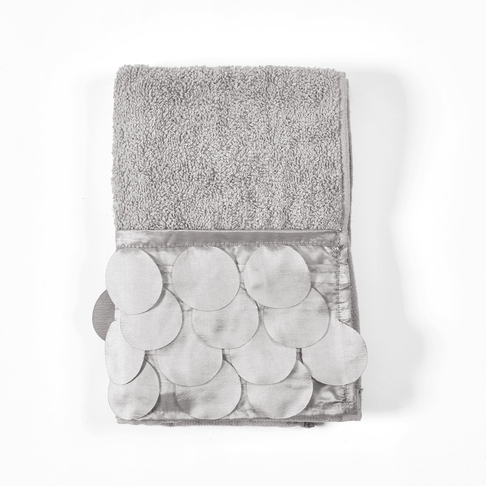 Lush Decor Gigi Fingertip Bath Towel Gray Single 12x18 - Walmart.com