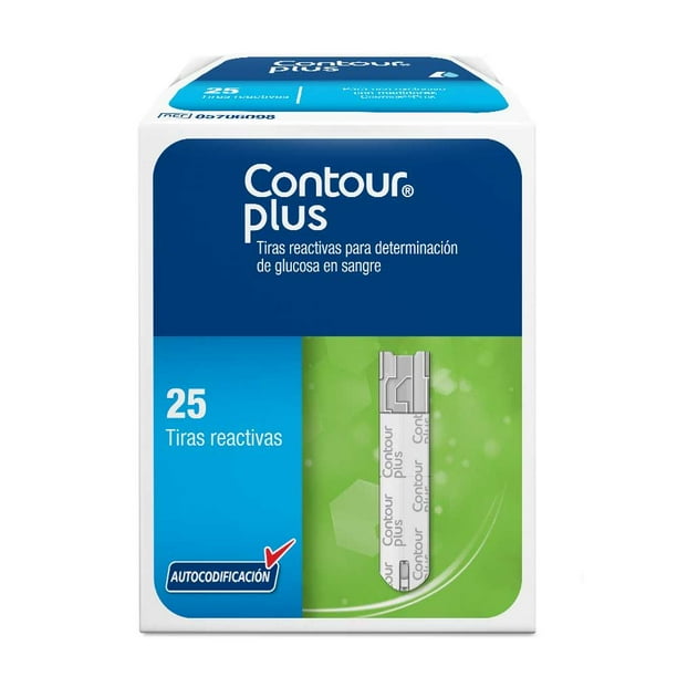 Frasco con 25 tiras para Glucómetro Contour Plus BAYER contour plus ...