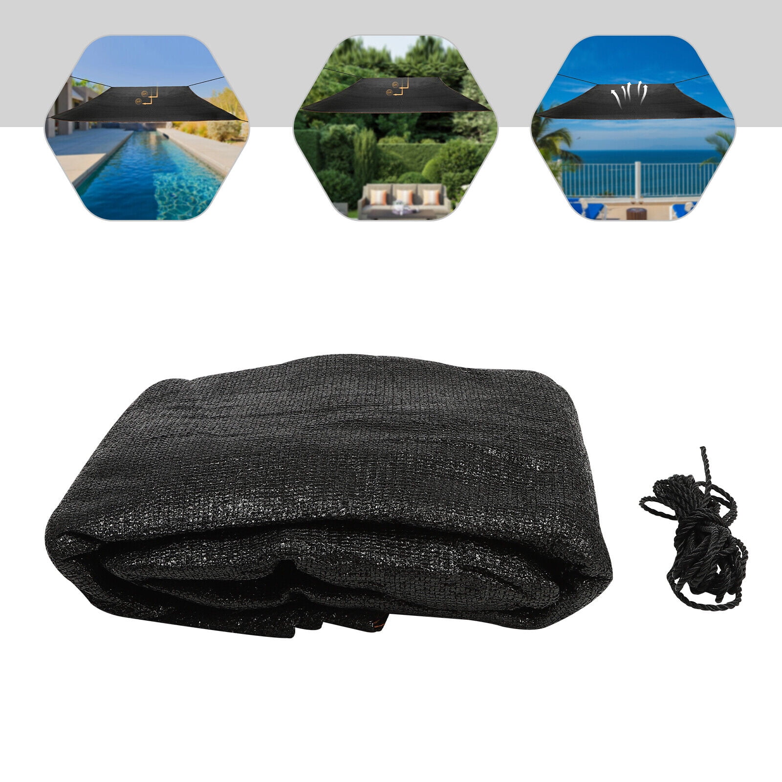 Miumaeov Sun Shade Net Awning Sun Shelter Garden Patio Pool Sunblock ...