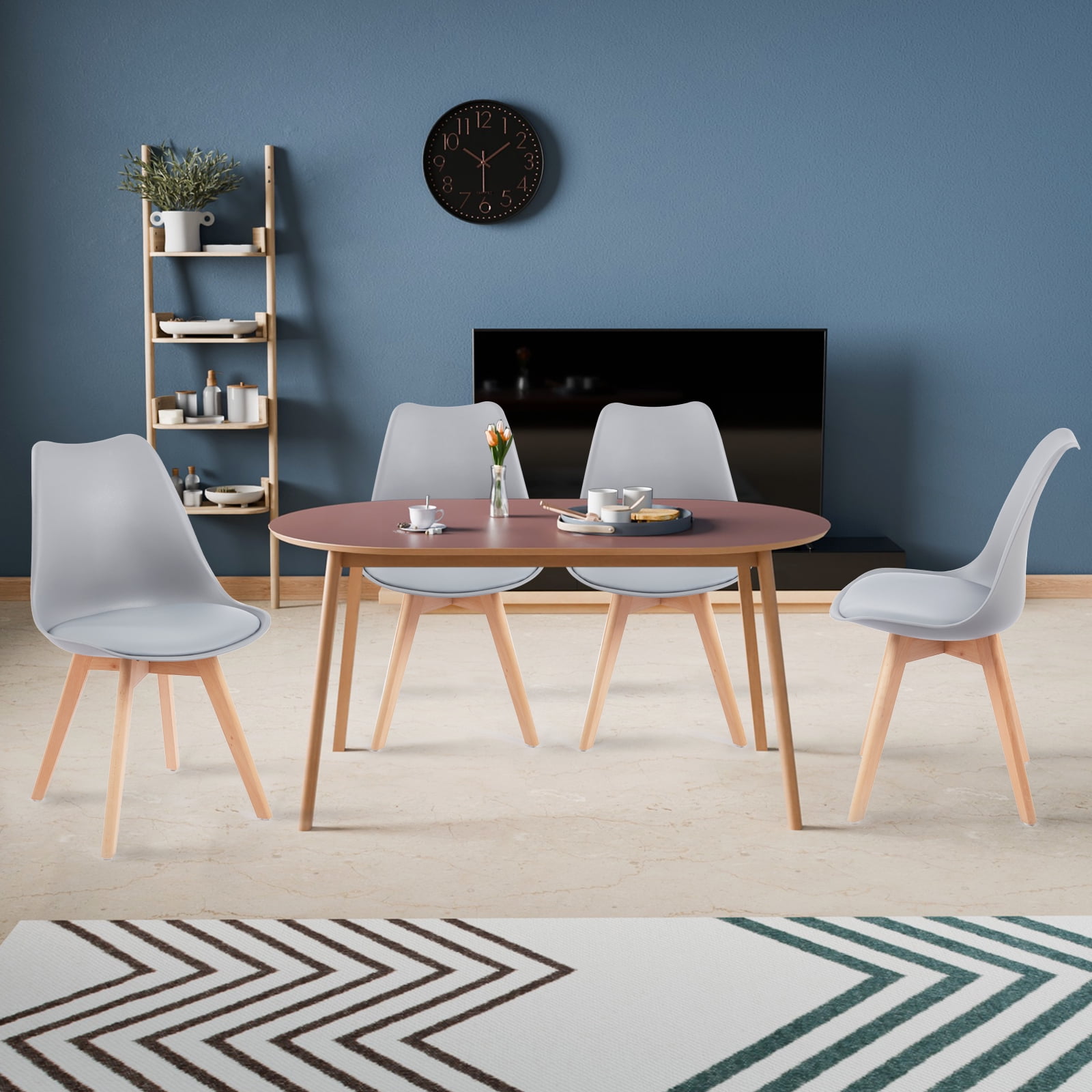 Click here for Noble House Modern Dining Chair With Wood Legs And... prices