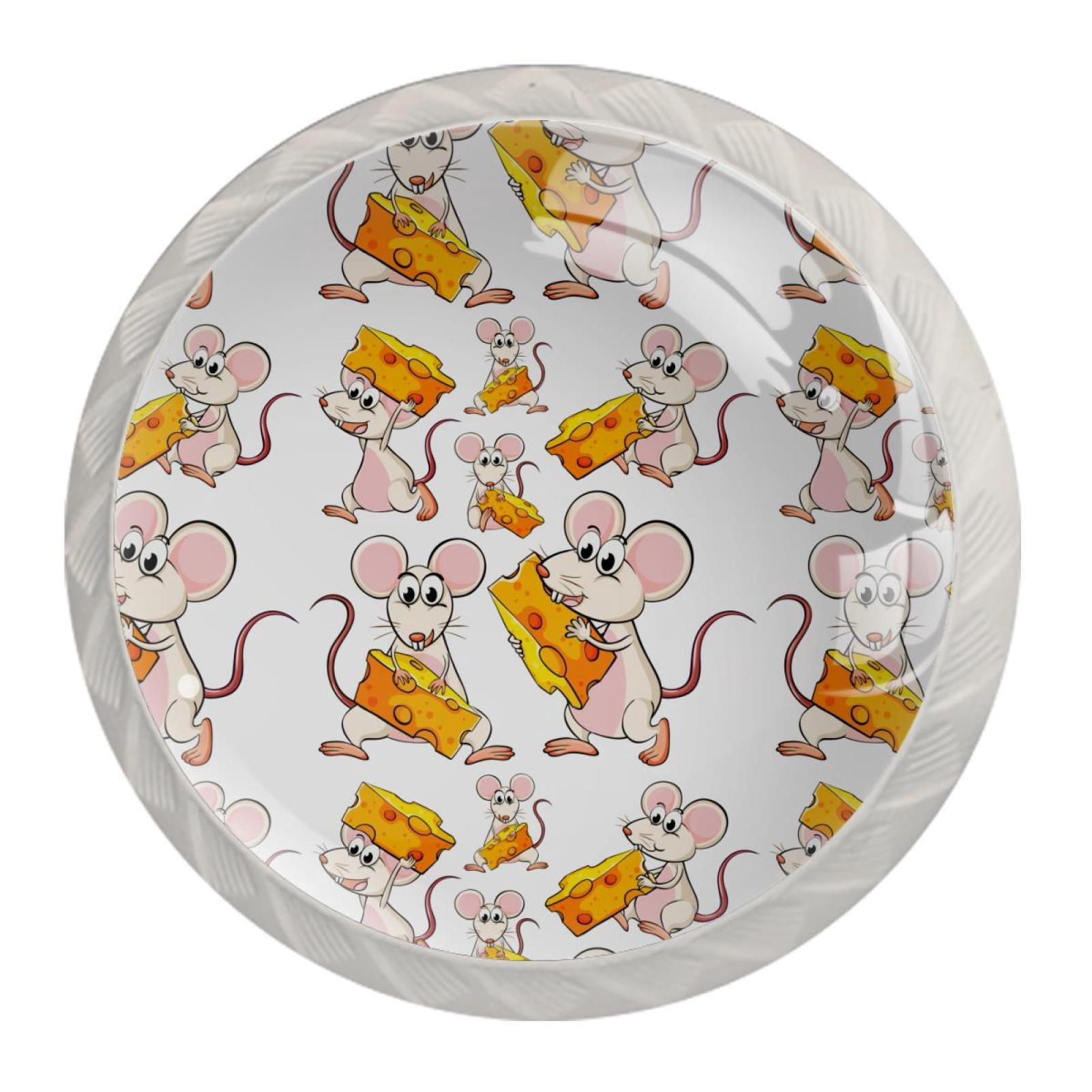 4 Pcs Mouse Eating Cheese Knobs for Kitchen Cabinet Cupboard Dresser ...