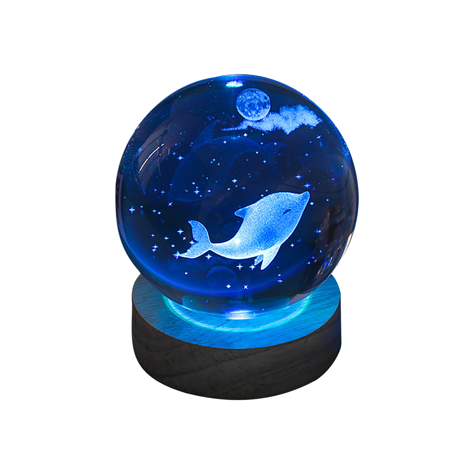 3D Glowing Planetary Galaxy Astronaut Crystal Ball Night Lights, LED ...