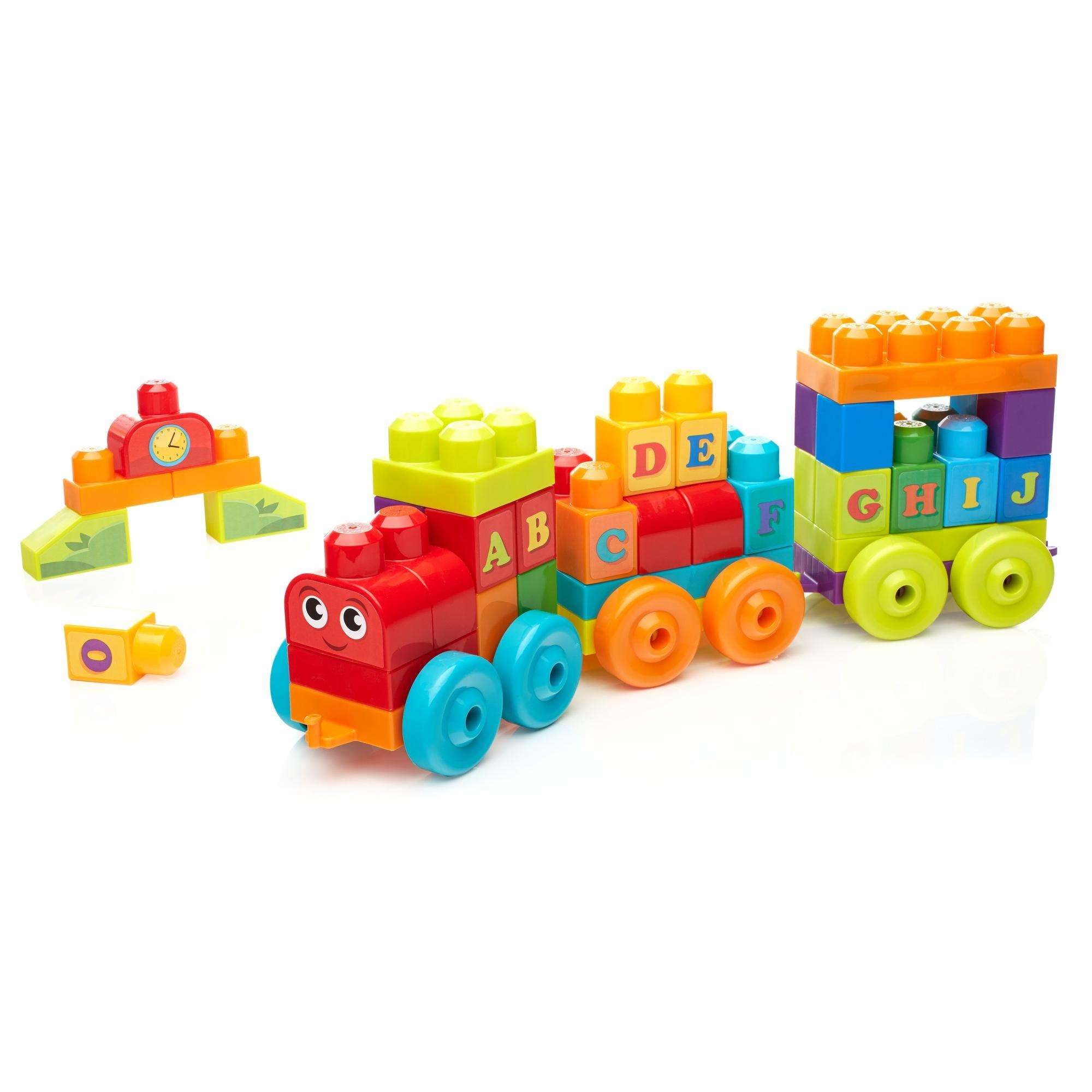MEGA BLOKS Toy Blocks ABC Musical Train with Sounds and Music (50 ...