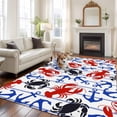 Boat Navy Anchors Rectangle Area Rug 8x10 ft Black Crabs Red Lobster ...