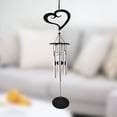 HOMEMAXS Modern Black Metal Music Wind Chime Heart Shape Wind Chimes ...