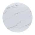 Best Quality Furniture Circle White Faux Marble Glass Dining Set w ...