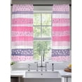 Abstract Pink Horizontal Stripes Sheer Curtains 2 Panels Set Polka Dots ...