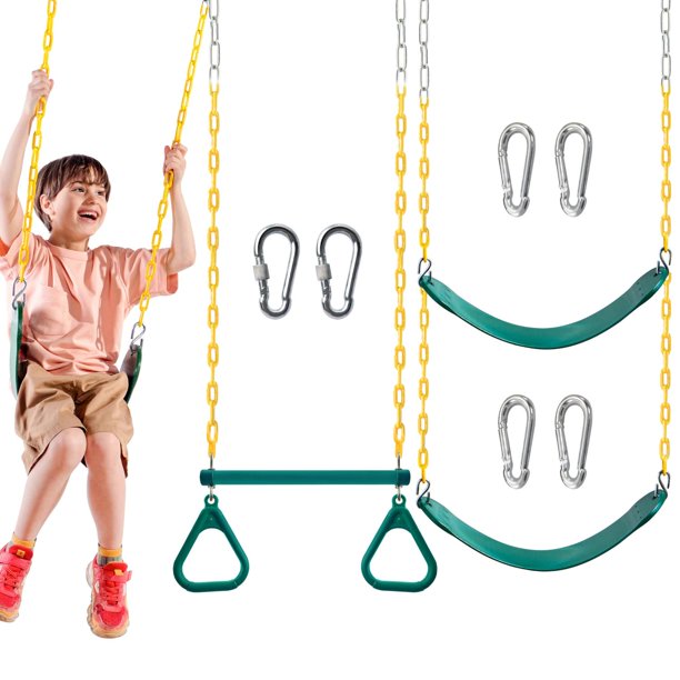 TURFEE - Juego de 3 columpios surtidos, incluye 1 barra de trapecio ...